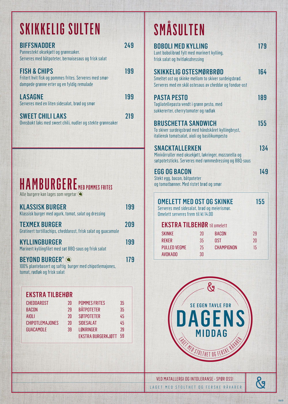 Meny | Kjøkken og Kaffe